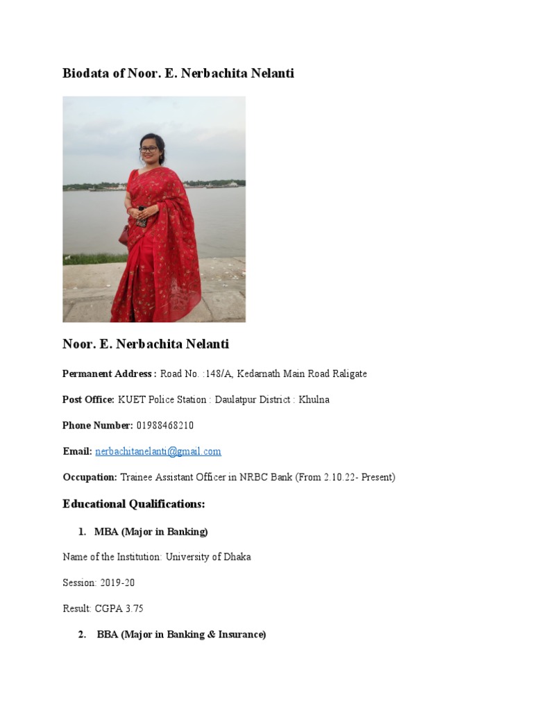 Biodata of Nelanti | PDF | Bangladesh