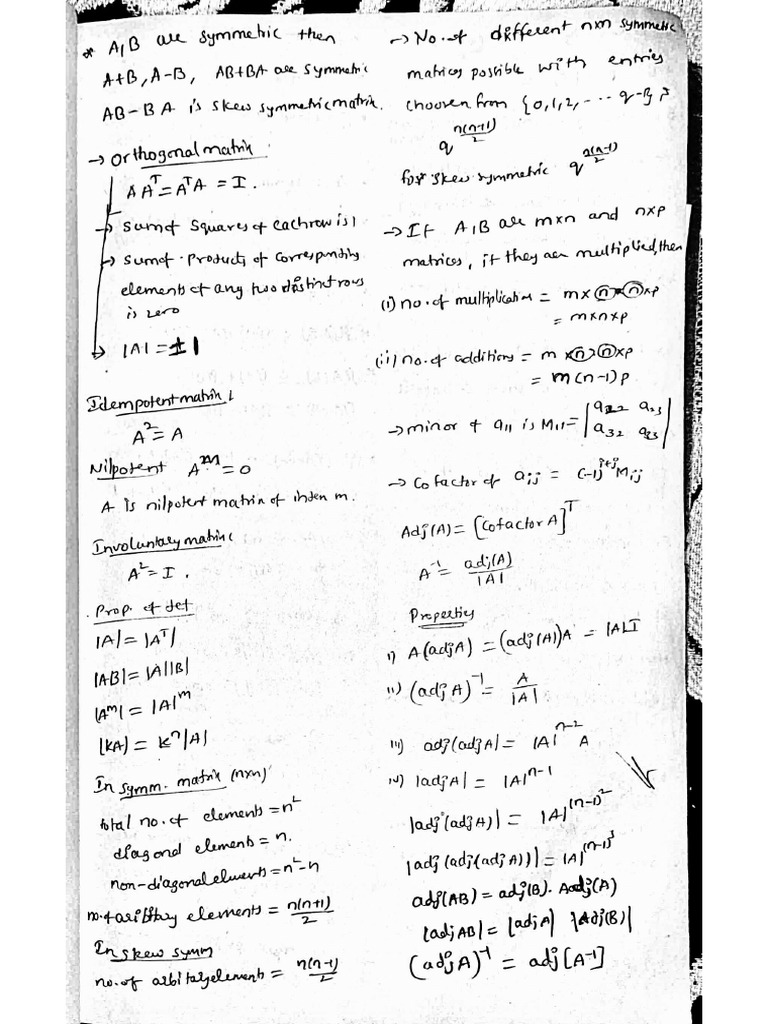 Linear Algebra Short Notes | PDF