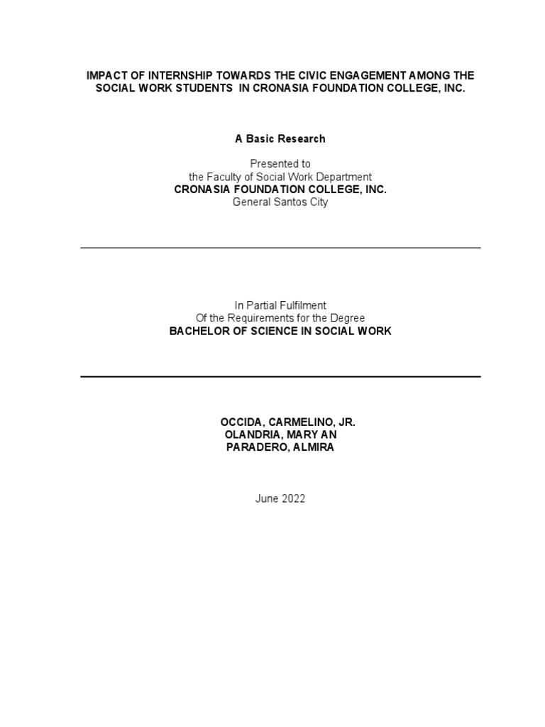 Preparing for the Future: Assessing the Impact of Internships on the ...