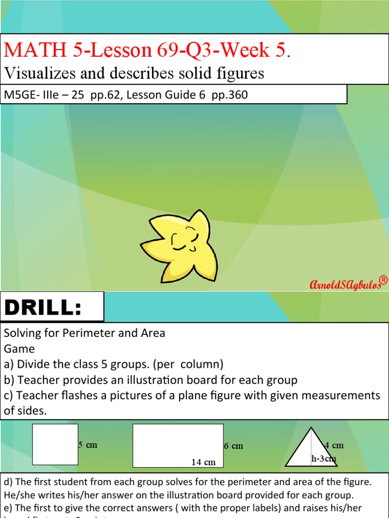 MATH 5 PPT Q3 W5 - Lesson 69 - Visualizes and Describes Solid Figures ...
