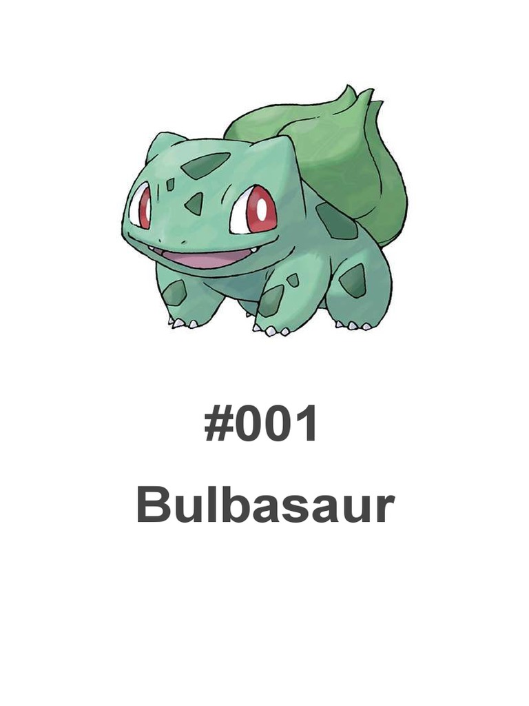 #001 Bulbasaur | PDF | Pokémon | Nintendo Franchises