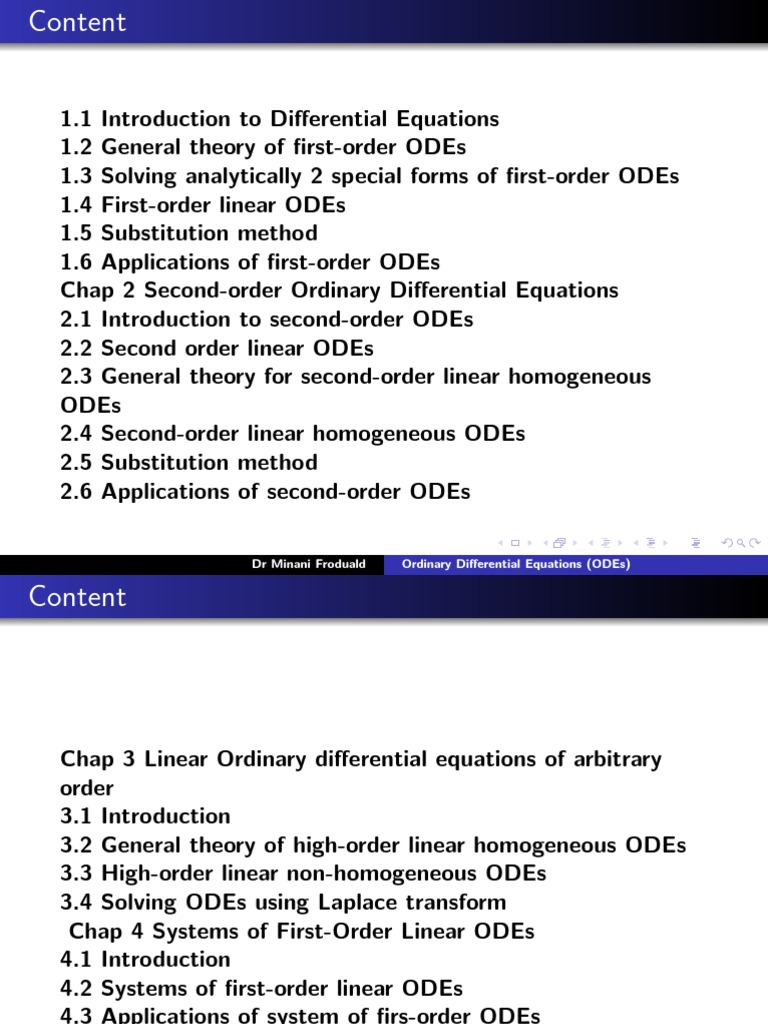 Odes Pdf Pdf Ordinary Differential Equation Differential Equations