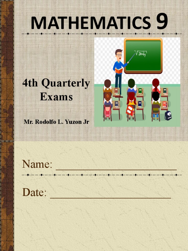 4th Quarter Math 9 Exam | PDF