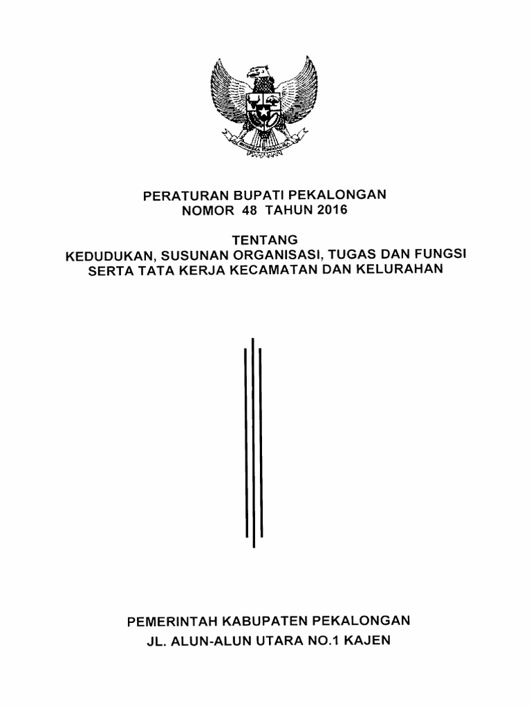 Perbup No 48 TH 2016 (Kec Kel) | PDF