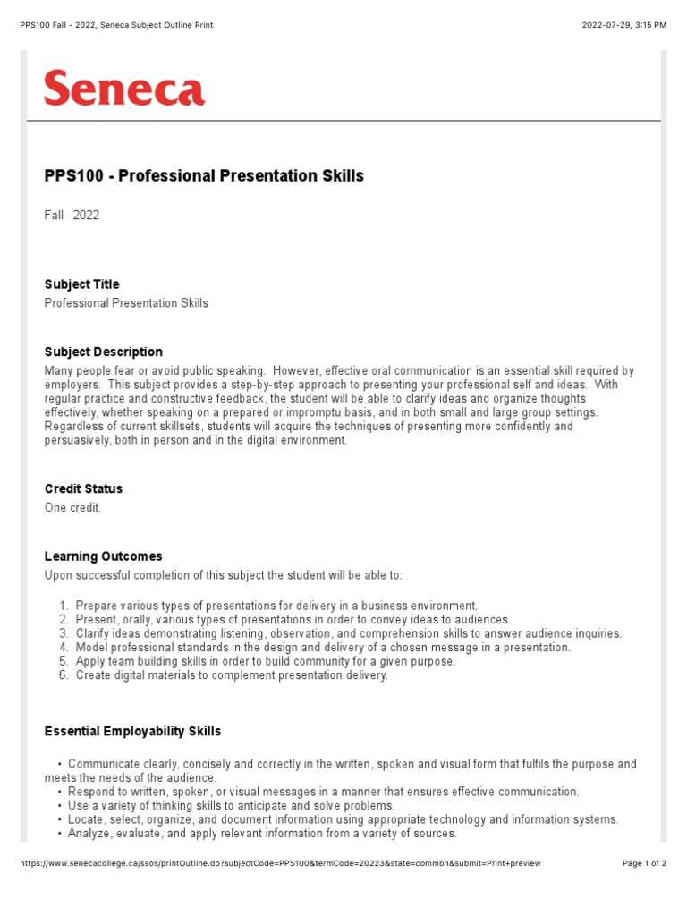 PPS100 Subject Outline PDF | PDF | Academic Integrity | Communication