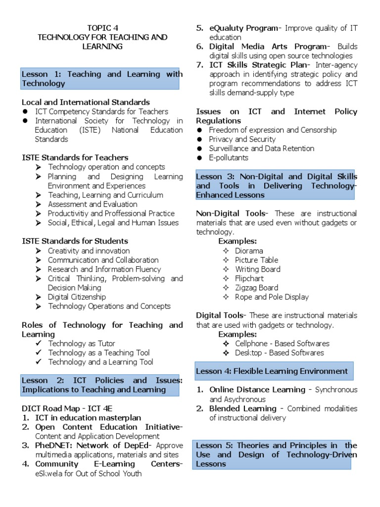 Technology For Teaching and Learning | PDF | Educational Technology ...