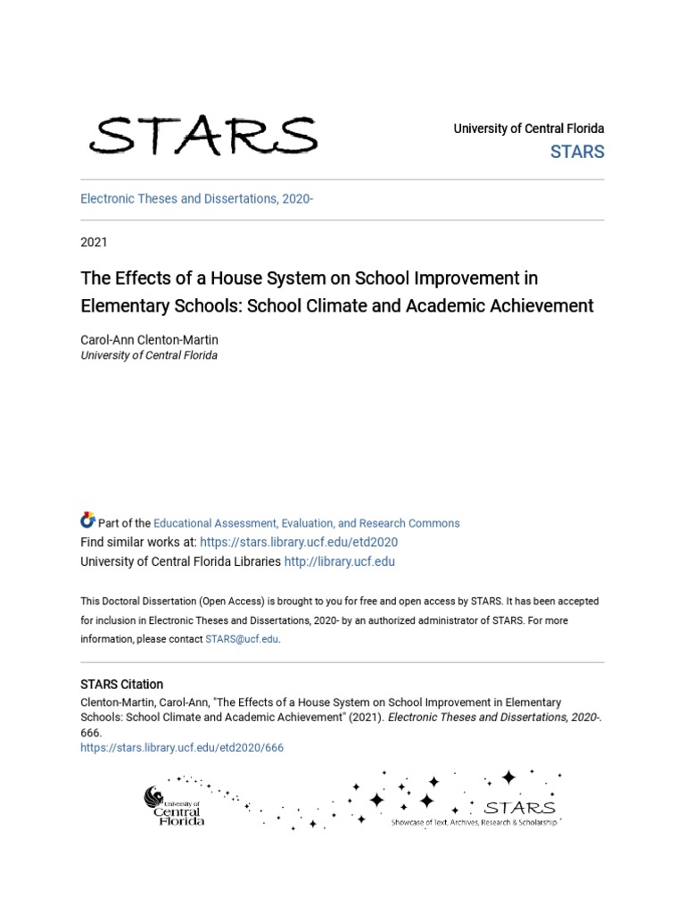 The Effects of A House System On School Improvement in Elementary | PDF ...