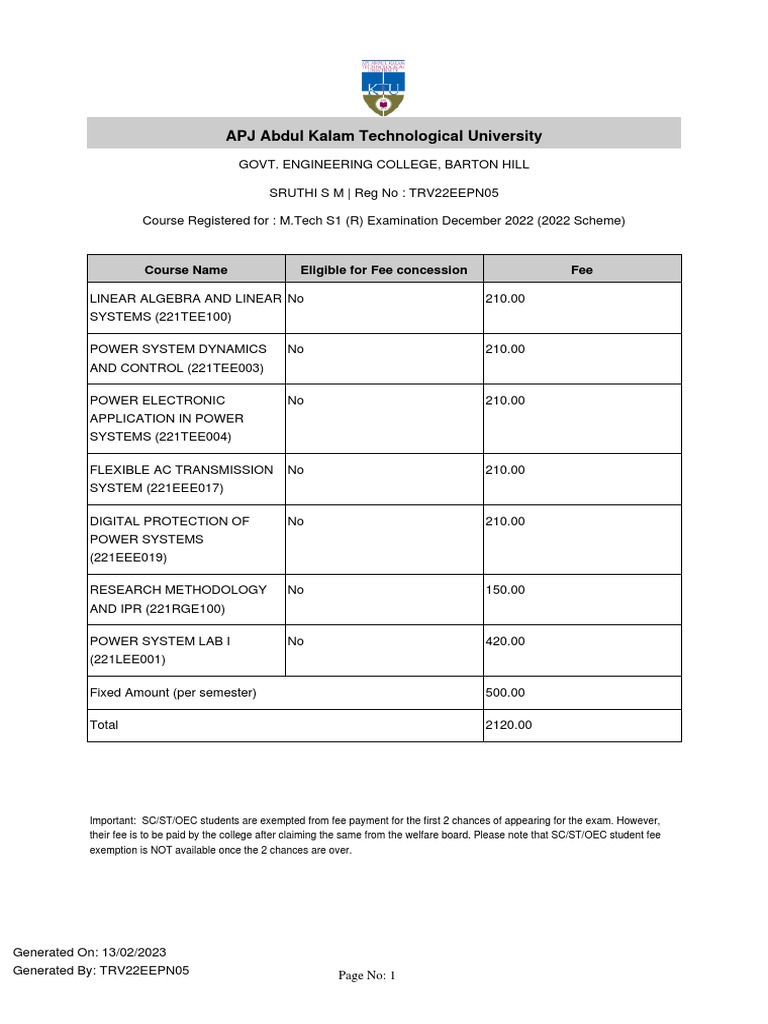 RegisteredStudentBillReport (Generated On 13 - 02 - 2023 11 - 10 AM) | PDF RegisteredStudentBillReport (Generated On 13 - 02 - 2023 11 - 10 AM) | PDF
