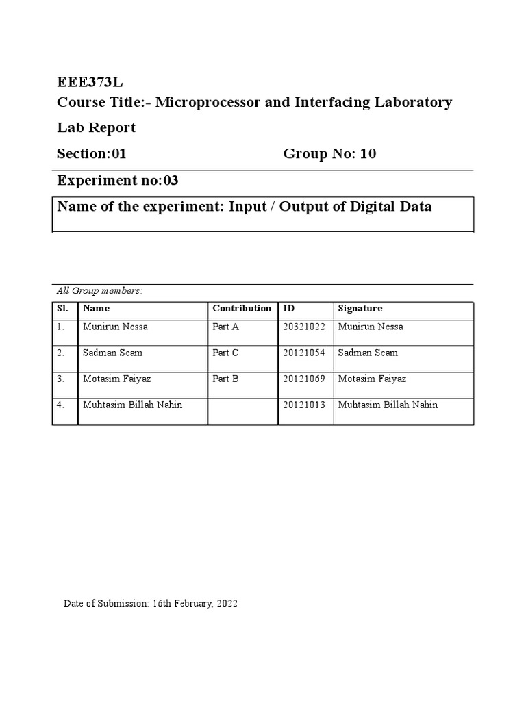 EEE373L Exp3 | PDF | Computer Science | Computer Engineering