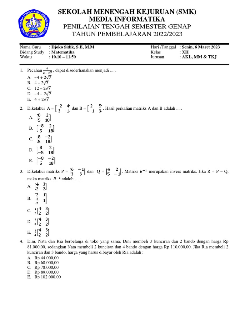 MTK 12 | PDF
