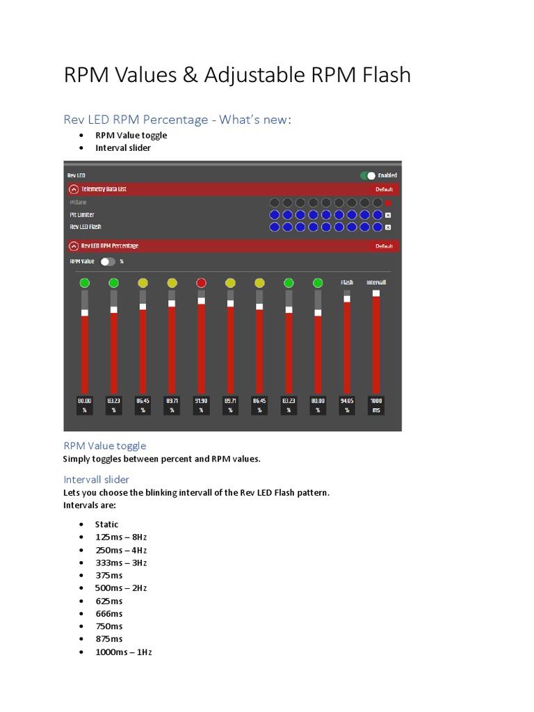 RPM Values + Adjustable RPM Flash | PDF