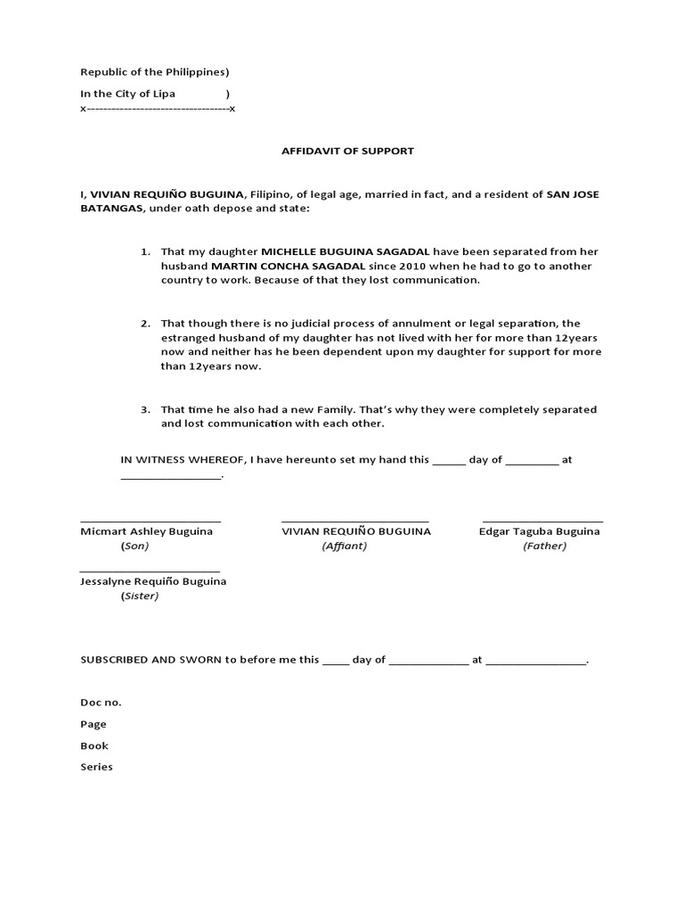 Affidavit of Support | PDF