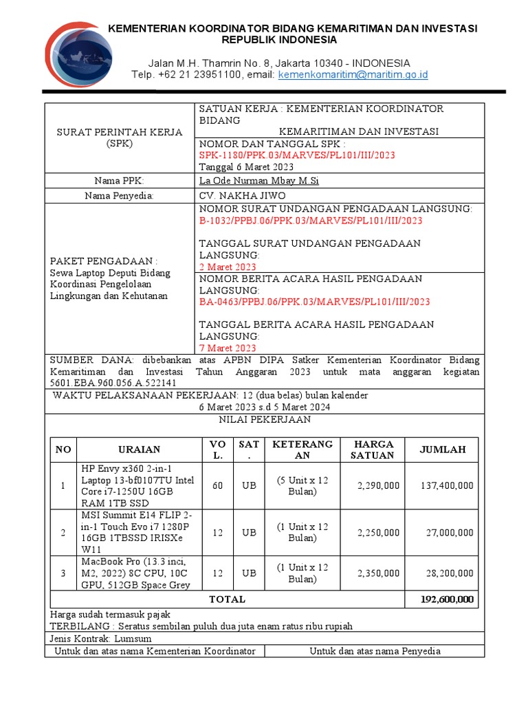 SPK Sewa Laptop D4 | PDF