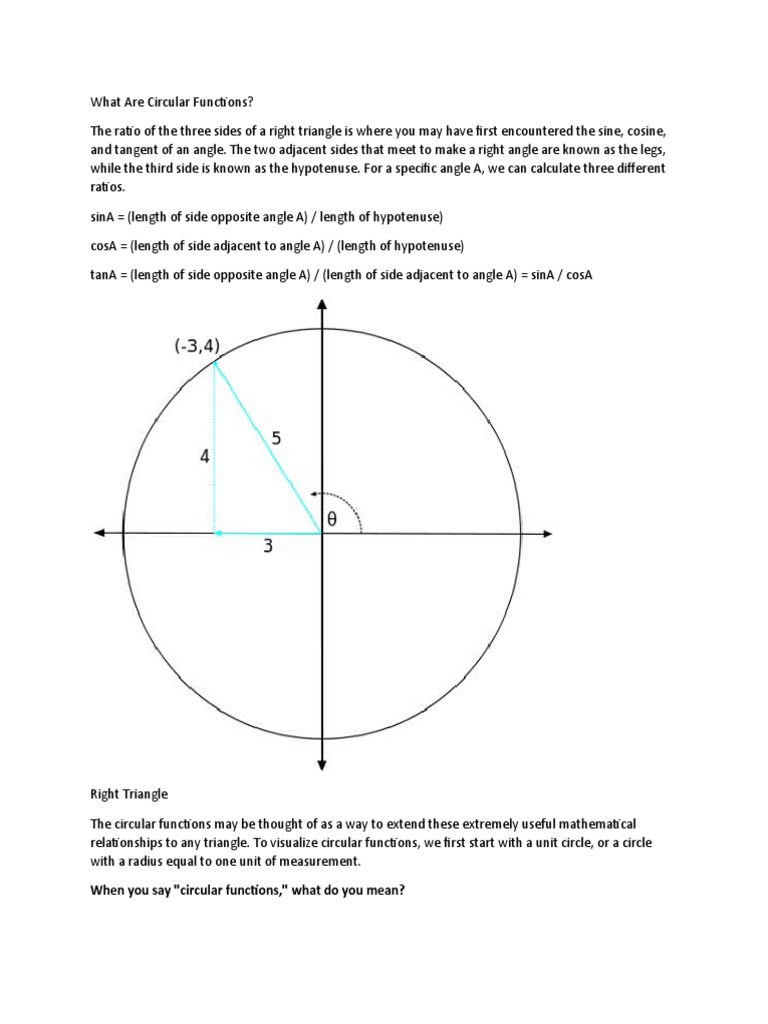 What Are Circular Functions | PDF | Trigonometric Functions | Mathematical Objects