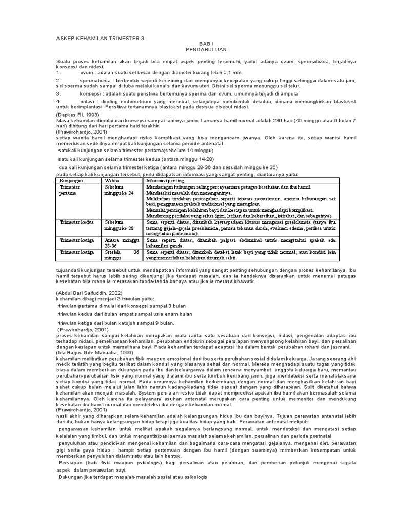 Askep Kehamilan Trimester 3 | PDF