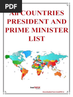List of Prime Ministers and Presidents of All Countries | PDF ...
