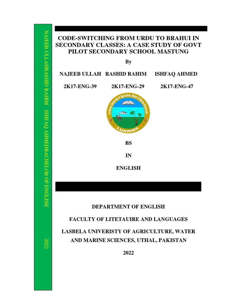 Najeeb, Rashid-Code-Switching Research in Brahvi | PDF | Multilingualism | Teachers