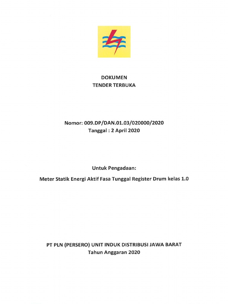 DOKUMEN TENDER METER REG DRUM KLS 1.pdf | PDF