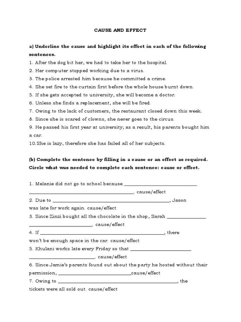 Cause and Effect | PDF