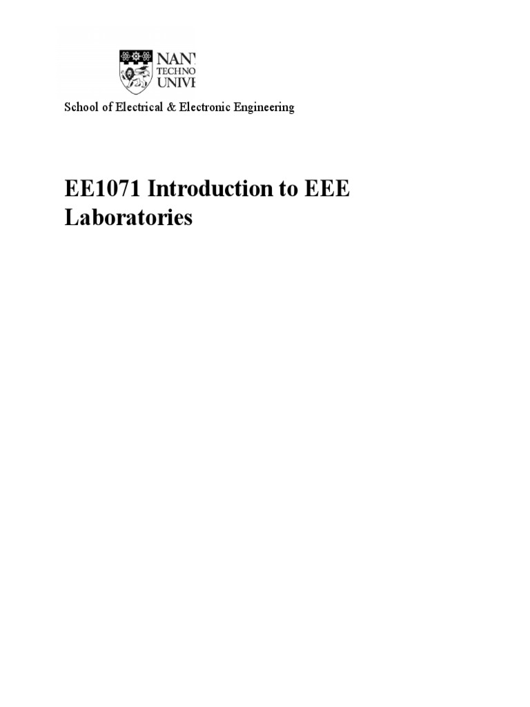 EE1071 Lab Report Guidelines | PDF | Resistor | Electrical Network