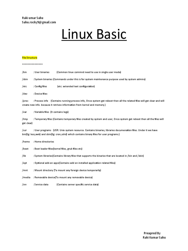 Linux Basic & FilePermissions | Download Free PDF | Computer File ... Linux Basic & FilePermissions | Download Free PDF | Computer File ...