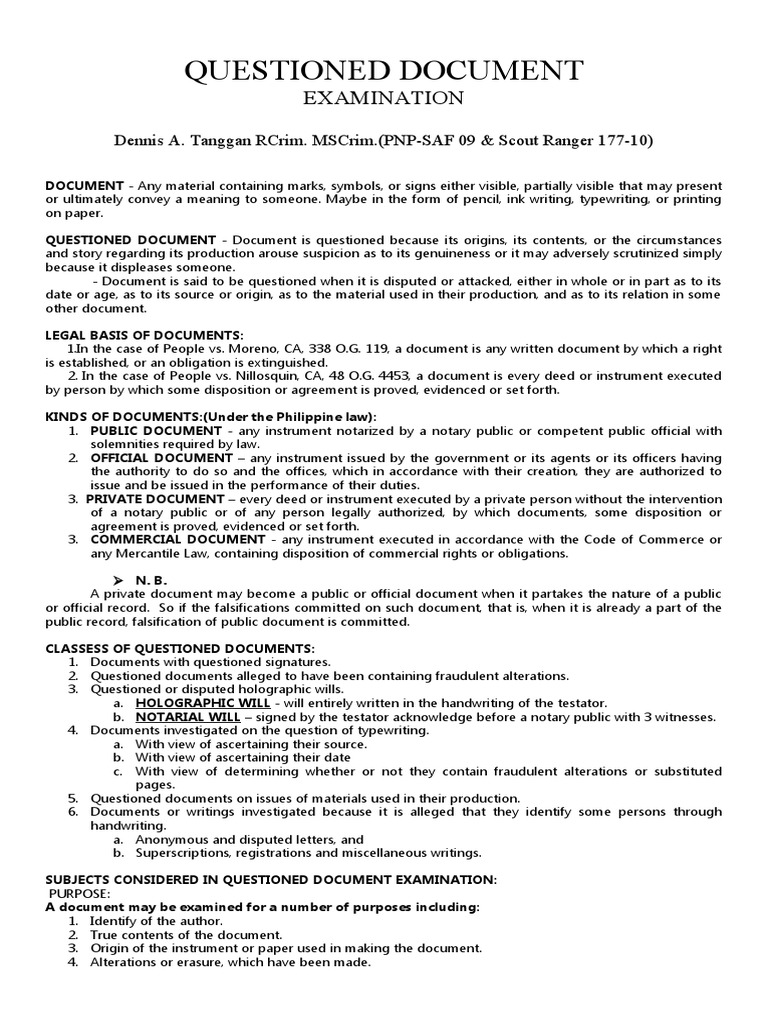 Questioned Document CELTECH | PDF