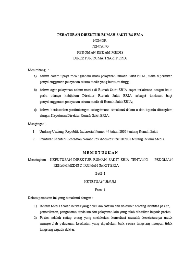 Mirm Pedoman Rekam Medis | PDF