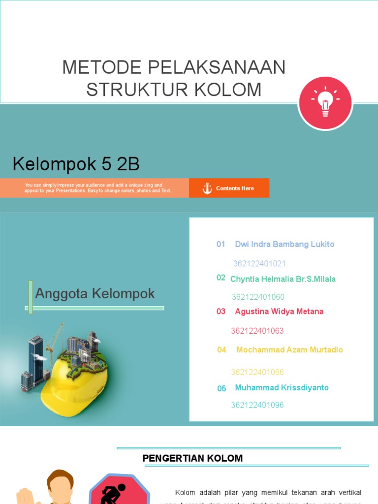 KELOMPOK 5 Metode Pelaksanaan Stuktur Kolom | PDF