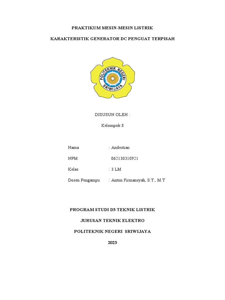 Generator DC Penguat Terpisah | PDF
