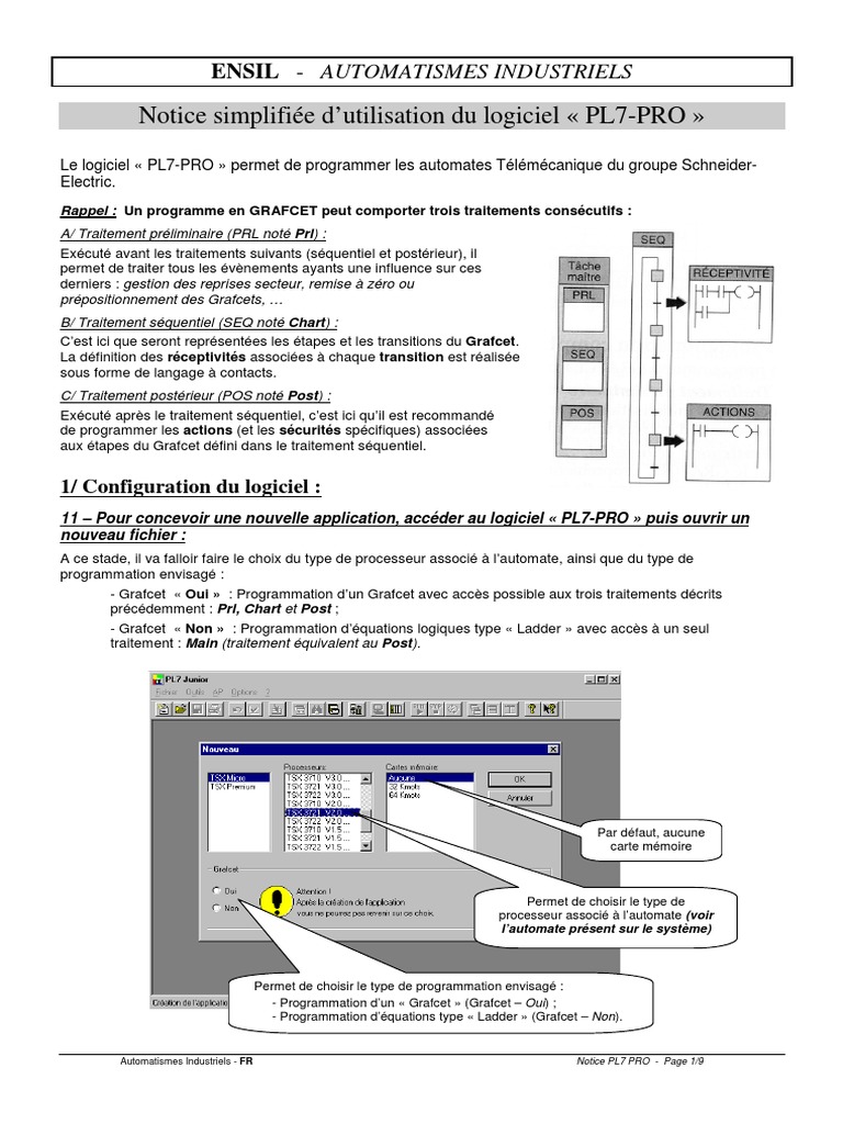 Notice d'utilisation du logiciel PL7-PRO | PDF | Entrée/Sortie ...