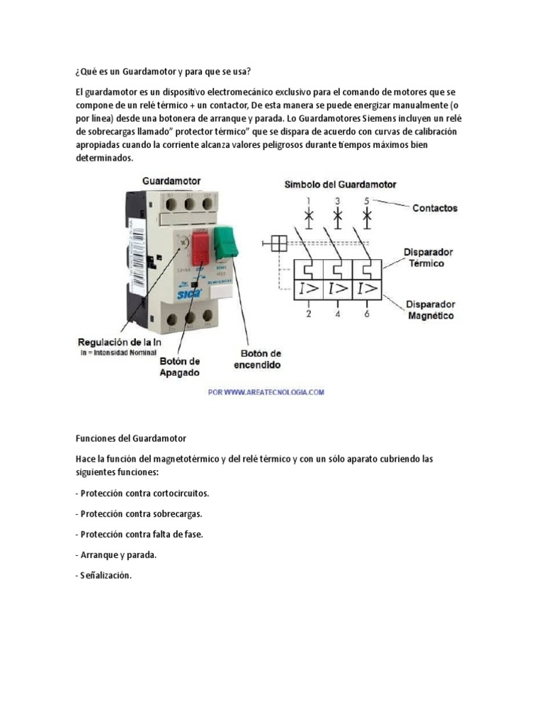 Qué Es Un Guardamotor y para Que Se Usa | PDF