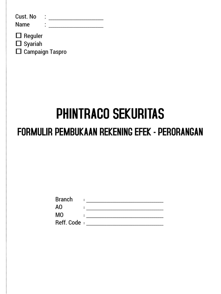 Formulir Pembukaan Rekening Efek Perorangan.pdf | PDF