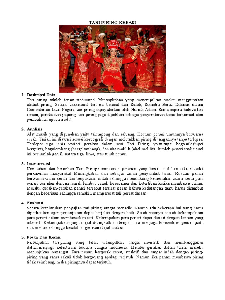 Tari Piring Kreasi | PDF