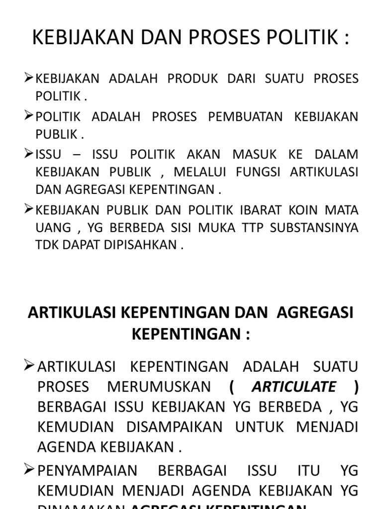 Materi Kebijakan Publik Dan Proses Politik | PDF