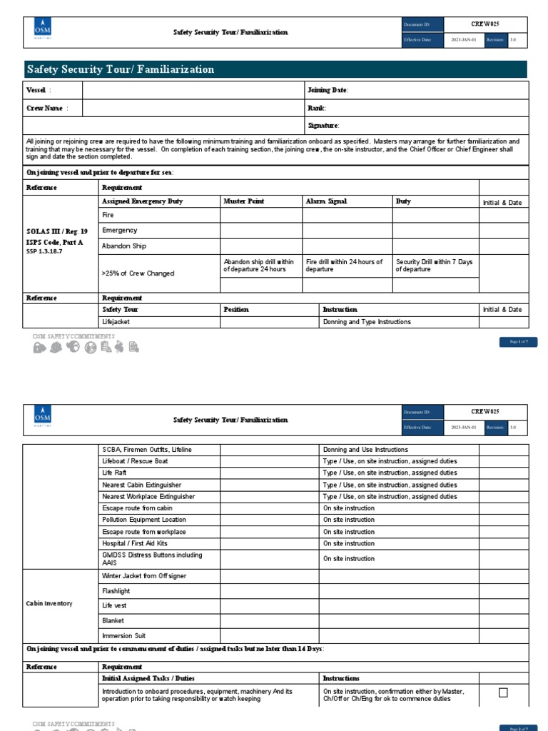 CREW 025 - Safety Security Tour Familiarization | PDF | Usb Flash Drive ...