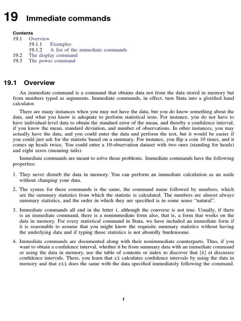 An Overview Of Immediate Commands In Stata Examples Descriptions And Uses For Quick
