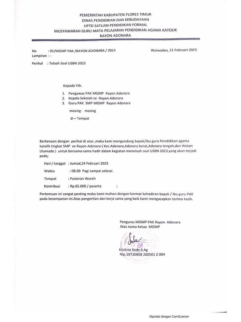 Surat Undangan Mgmp Pdf