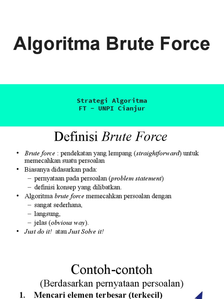 Algoritma Brute Force | PDF