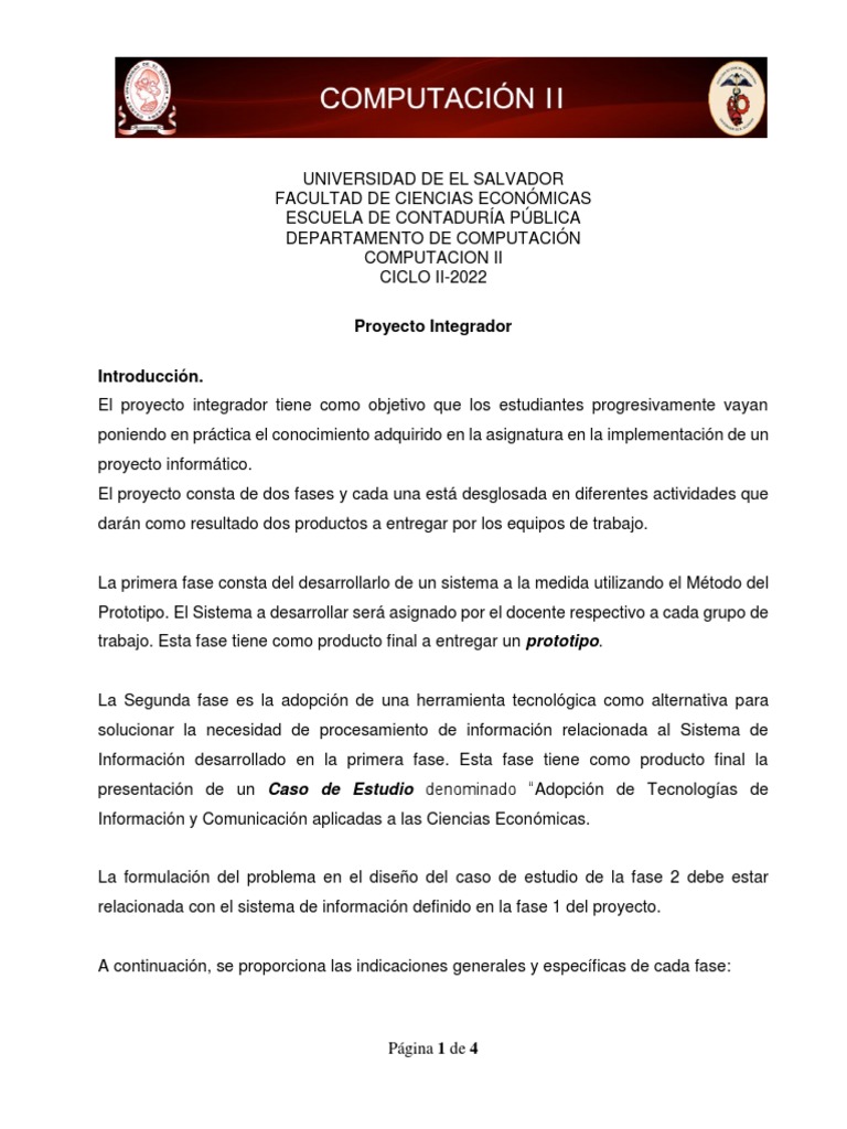 Proyecto de Computación | PDF | Informática | Diseño