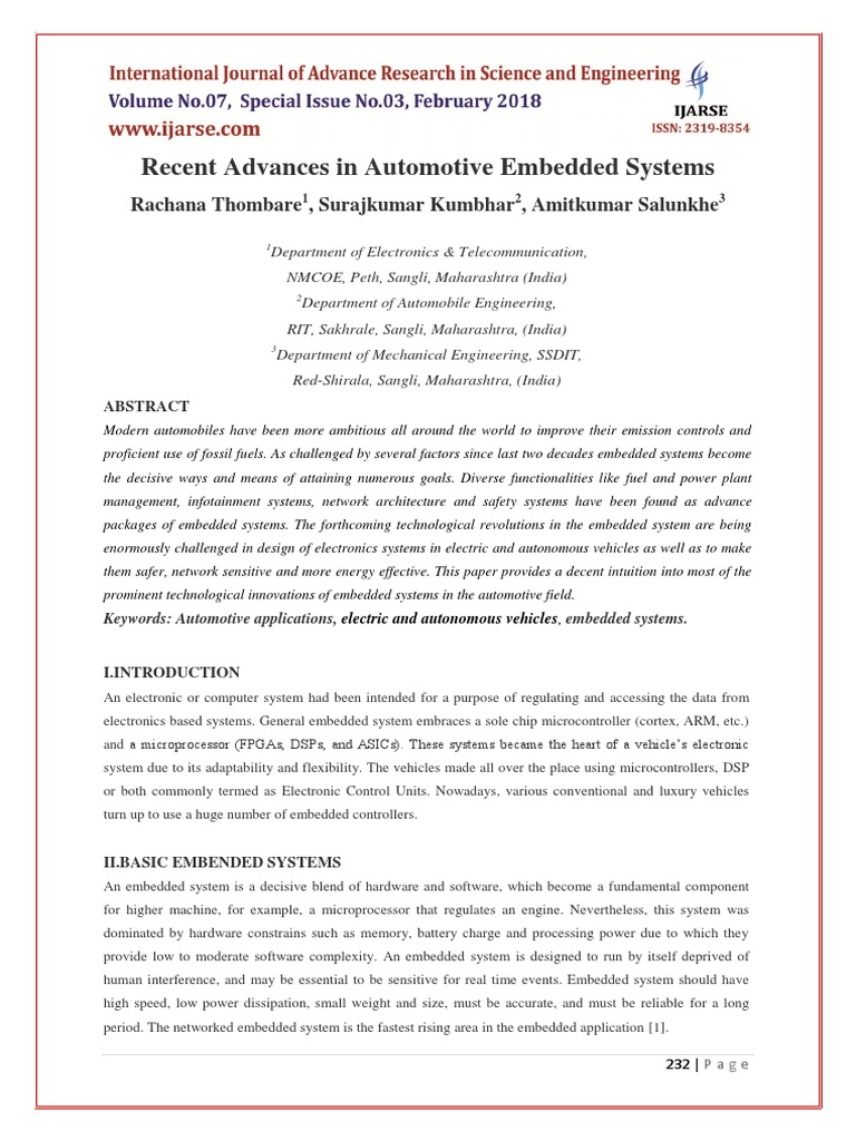 Automobile | PDF | Embedded System | Parking