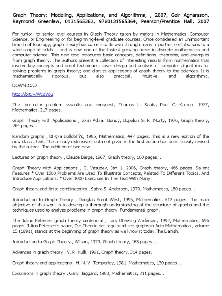 Graph Theory Modeling Applications and Algorithms | PDF | Mathematics | Graph Theory