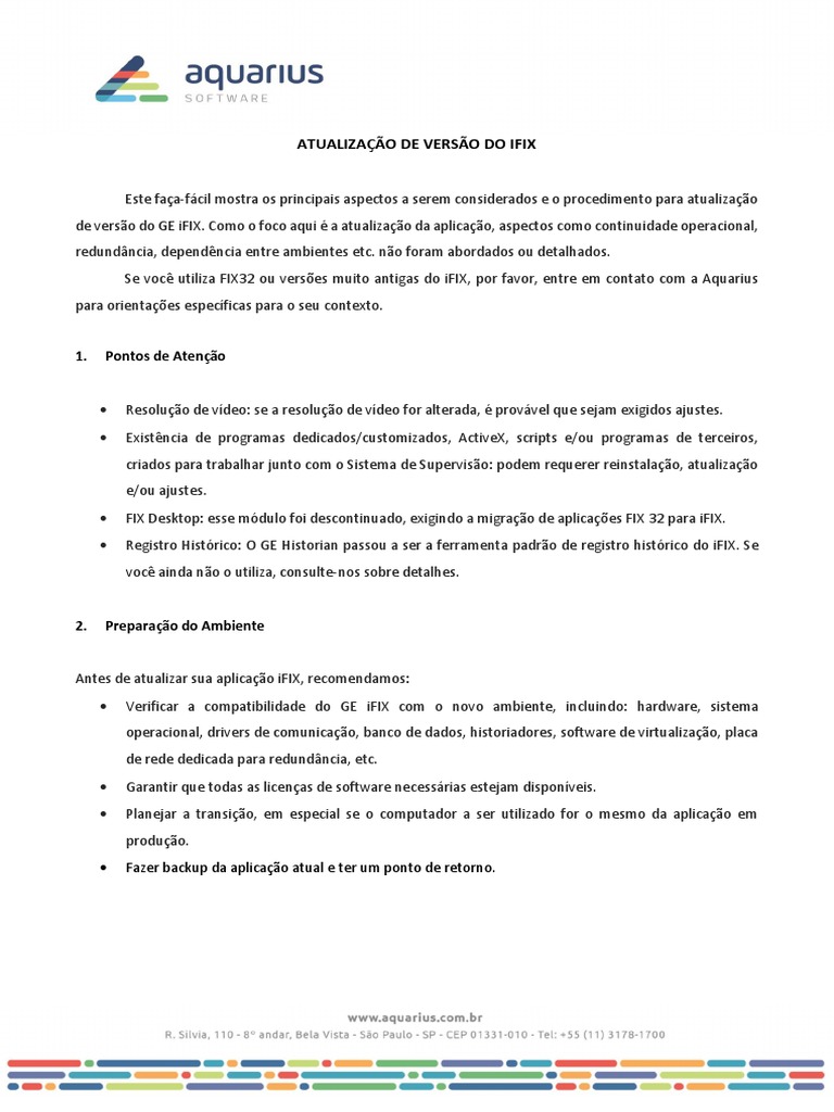 Atualização do GE iFIX: Guia Prático | PDF | Software de aplicação | Scada