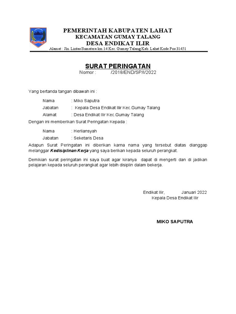 SURAT PERINGATAN | PDF