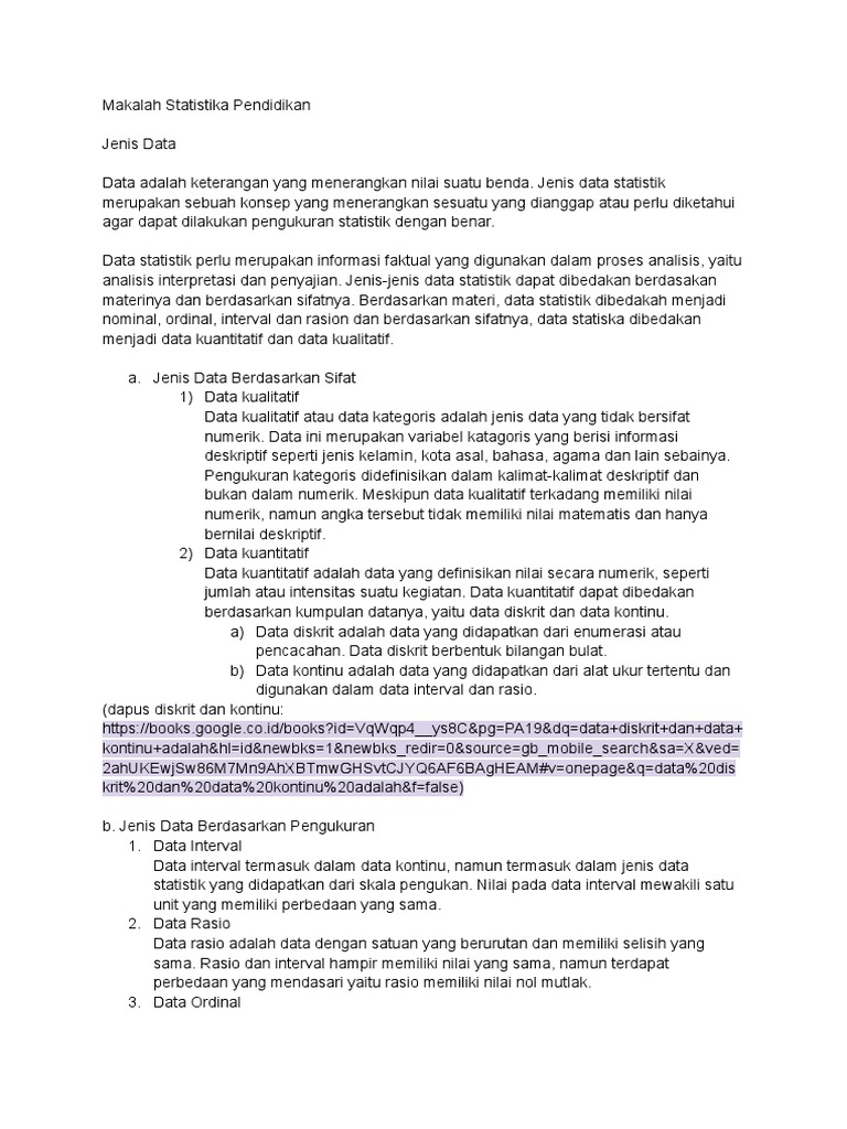 Jenis Data dalam Statistika | PDF | Komputer