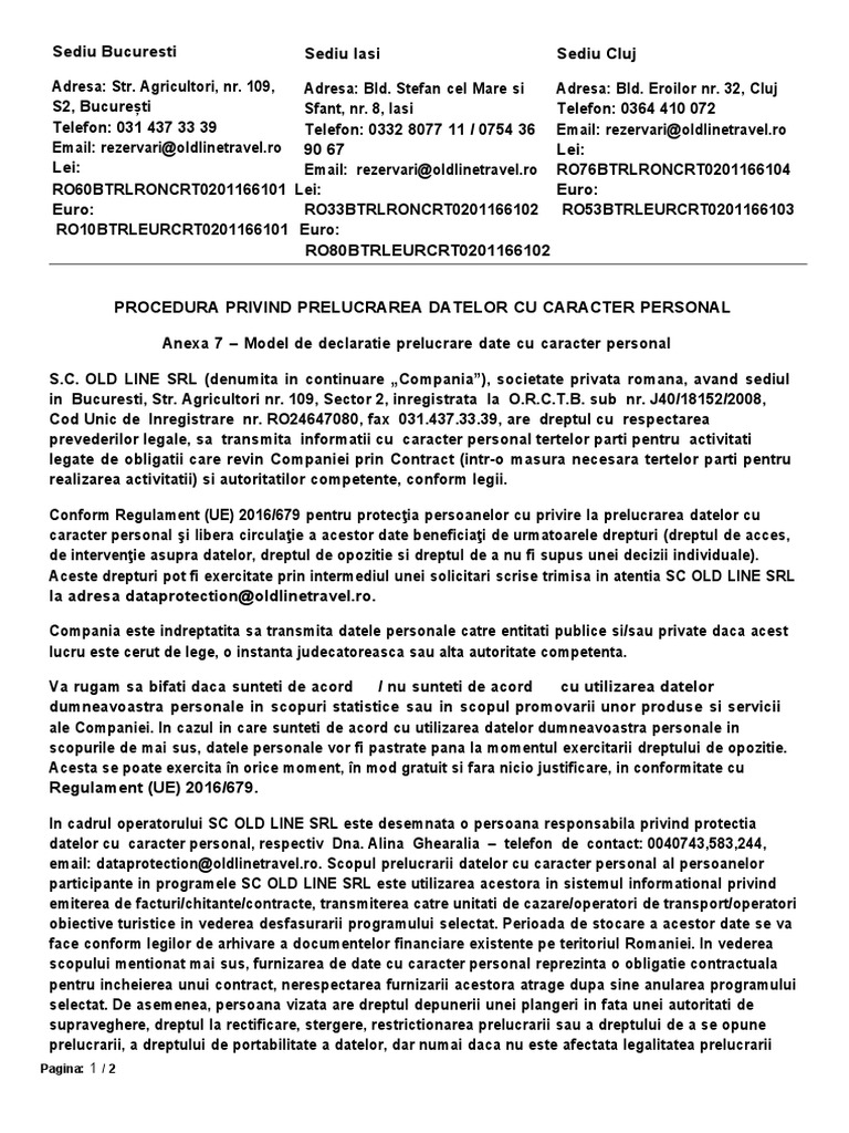 Acord GDPR Formular | PDF