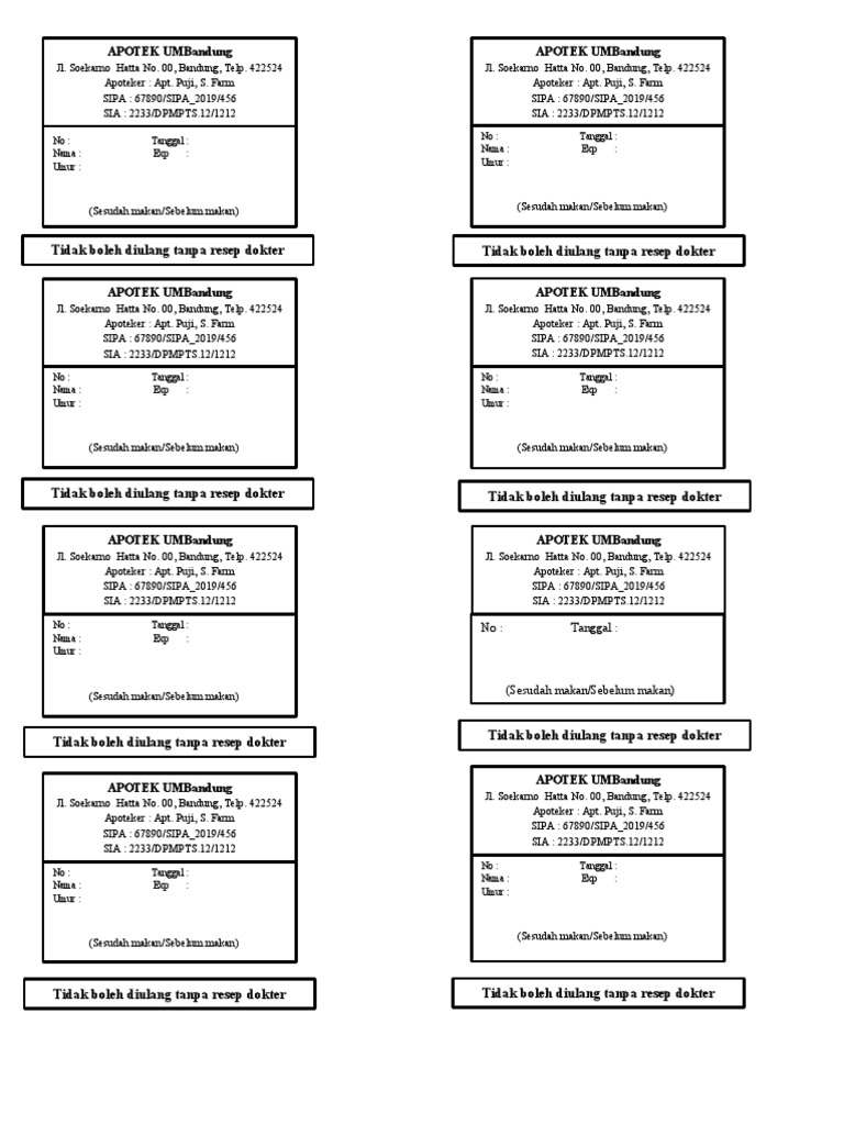 Etiket Obat dan Resep Dokter | PDF