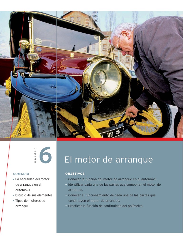 Tema 6 - Libro - MOTOR DE ARRANQUE - PDF | PDF | Engranaje | Inductor