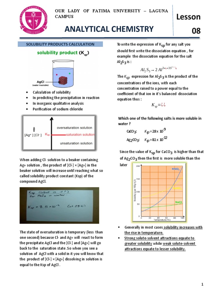 Anachem Lesson 8 Transes | PDF | Solubility | Salt (Chemistry)