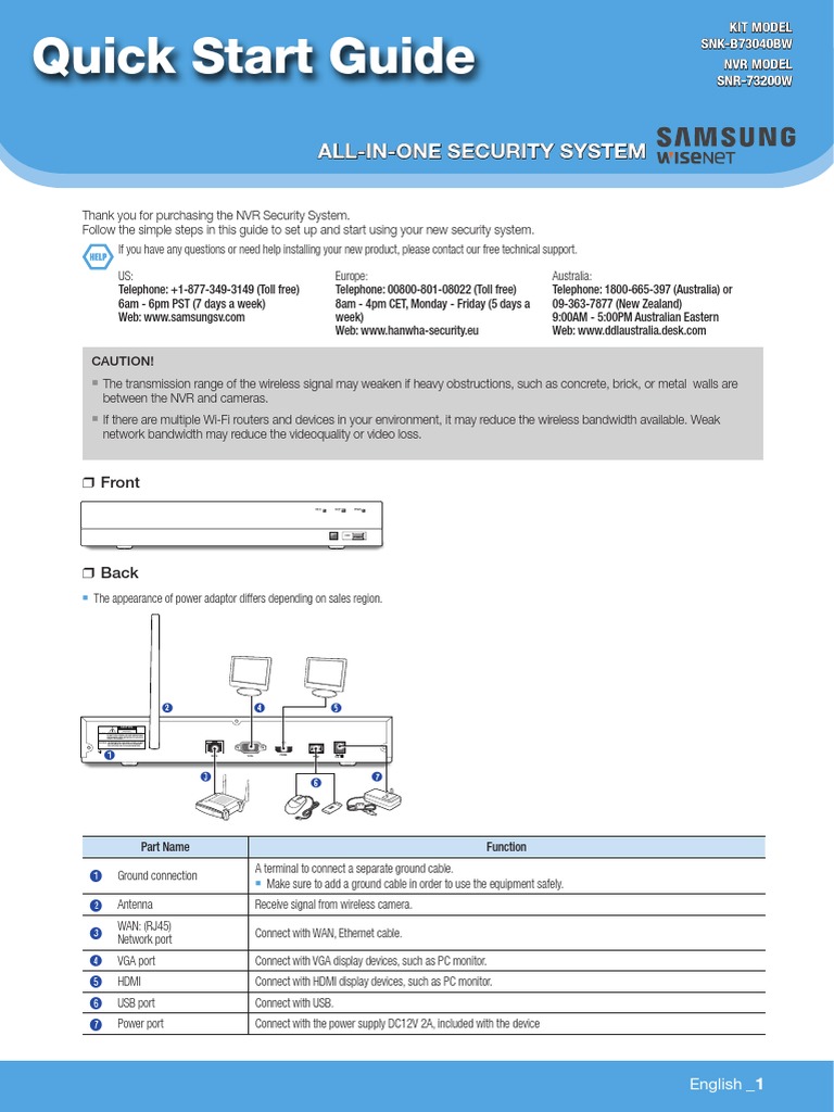 Quick Guide - SNK-B73040BW - 171122 - EN PDF | PDF | Port (Computer Networking) | Transport ...