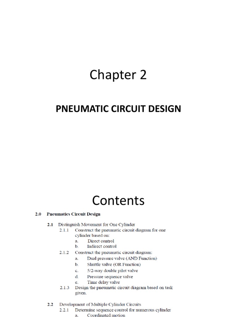 Chapter 2-Pneumatic Circuit Design PDF | PDF | Valve | Switch